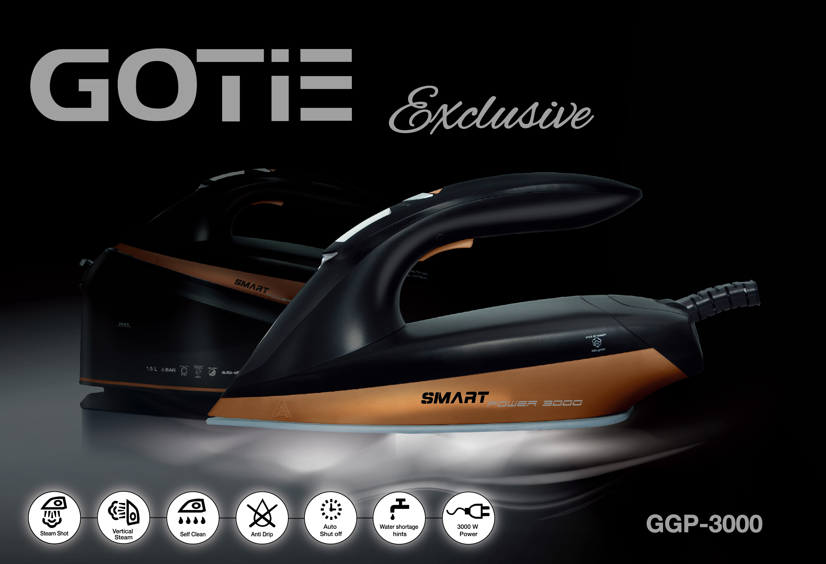 Generator pary GOTIE GGP-3000 Smart Power Duża Moc 3000 Wat | Dom \ Stacje pary i żelazka ...